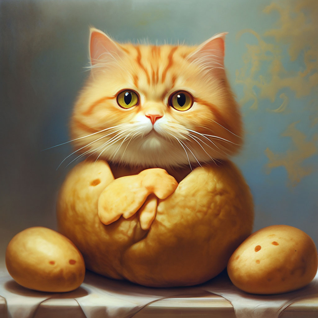 "Potato cat" — image created in Shedevrum