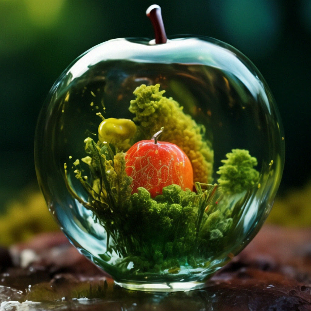 "In the glass apple, botany is epic, fabulous, space, hyperrealism ...