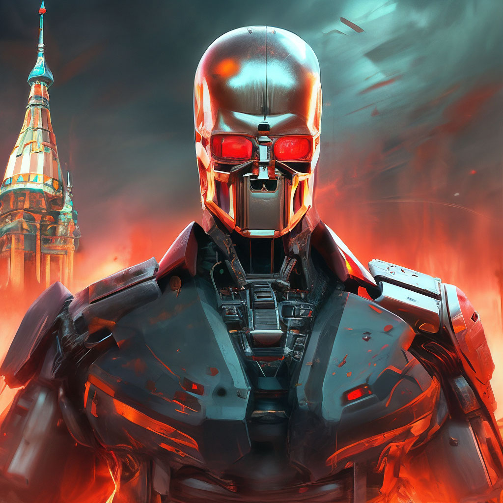 "The Russian Terminator" — image created in Shedevrum