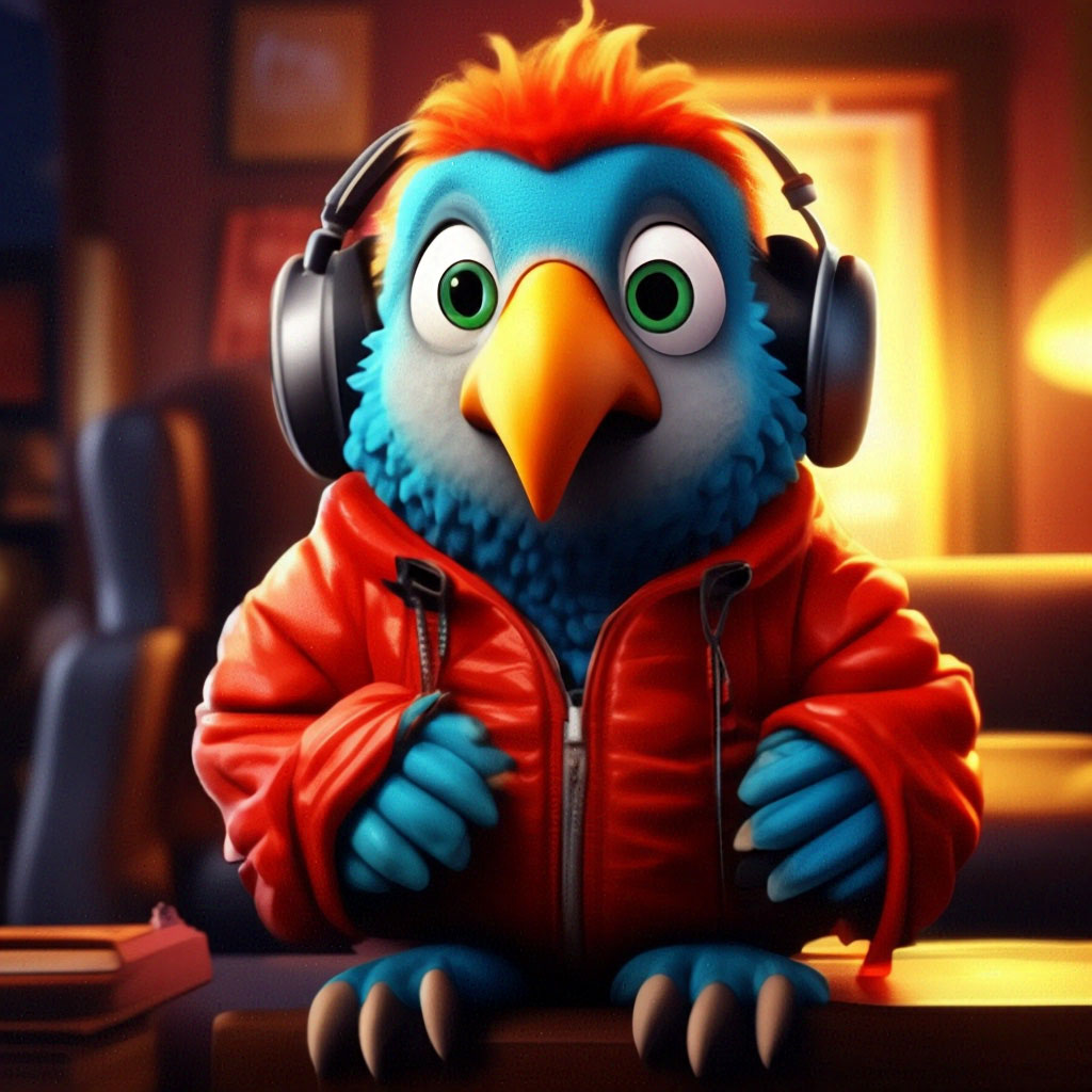 "Kesha's parrot children's illustration, primitive, cute, funny cartoon ...