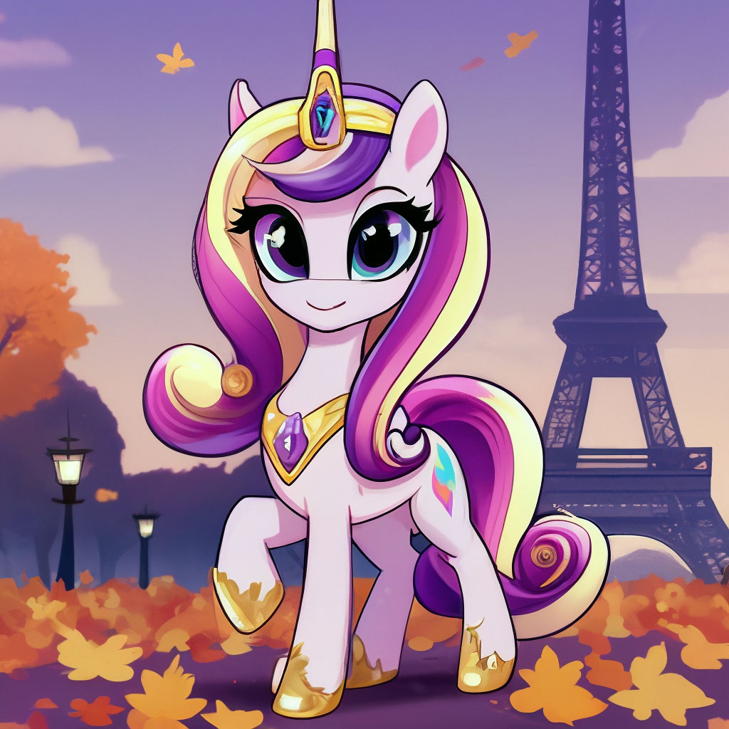 "Princess Cadence from MLP pony, flat …" — image created in Shedevrum