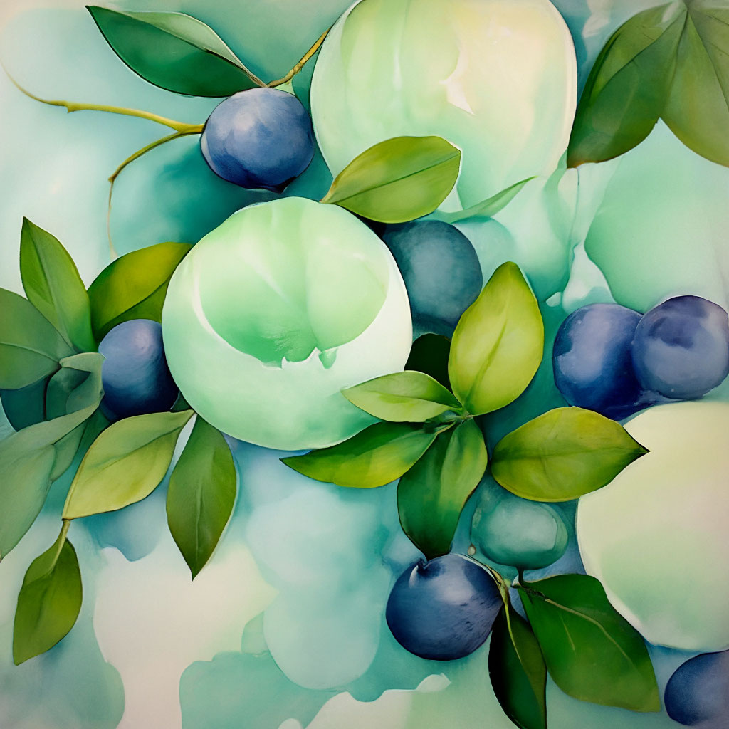 "Mint mist, watercolor" — image created in Shedevrum