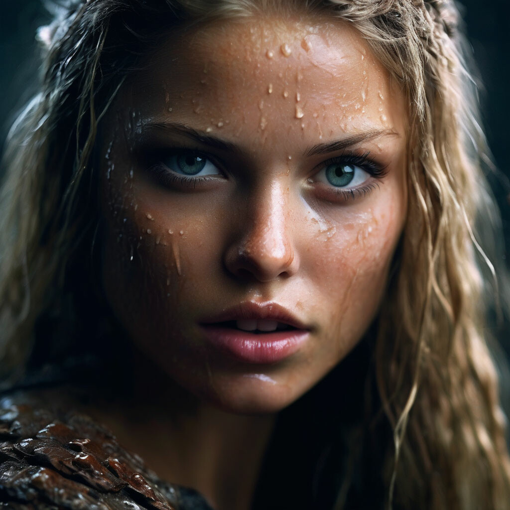 ". vajaina, close-up, beautiful, viking girl, wet, professional photo ...