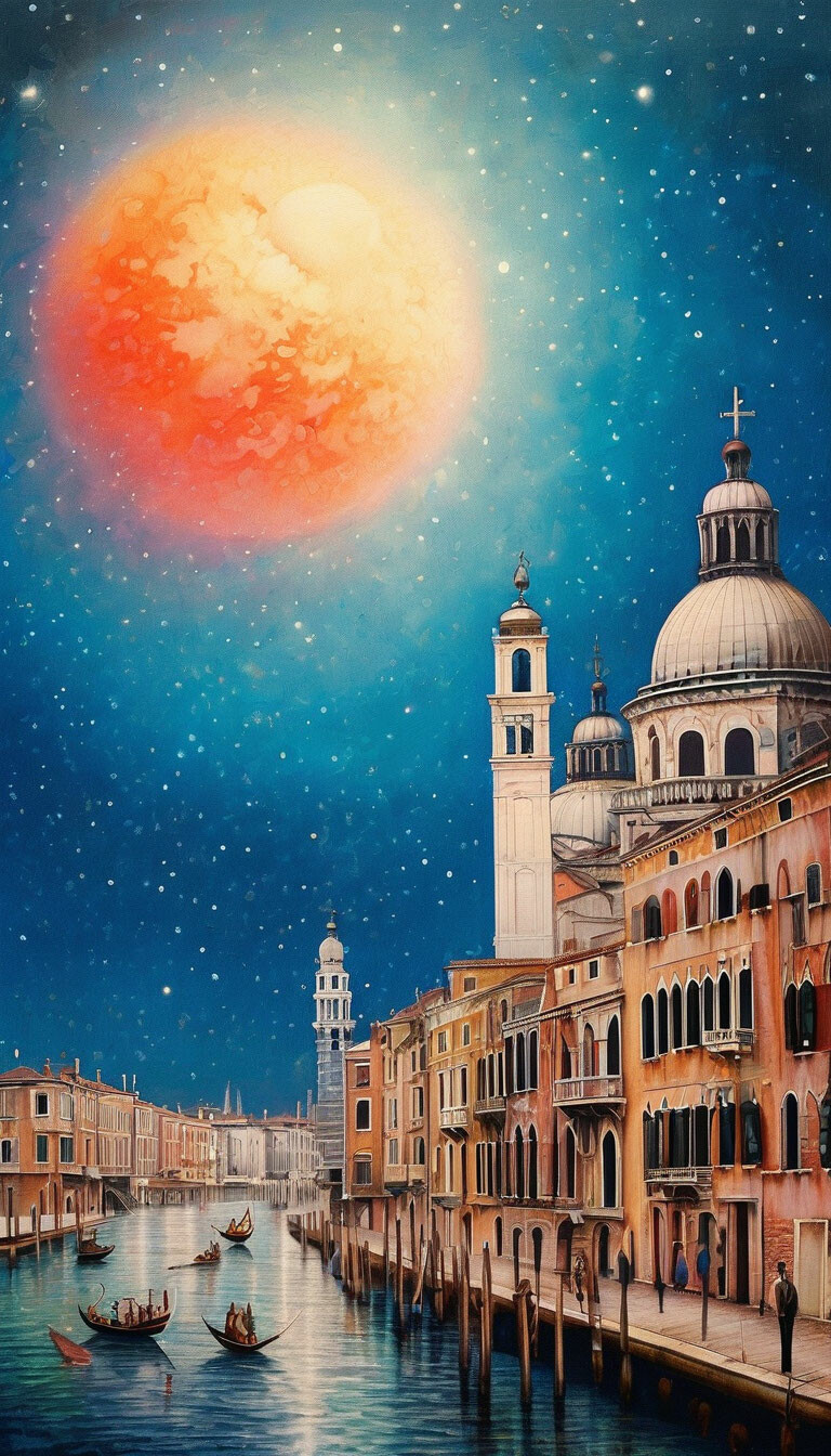 "🤍 Venice view from space Professional art colored pencil art, high ...