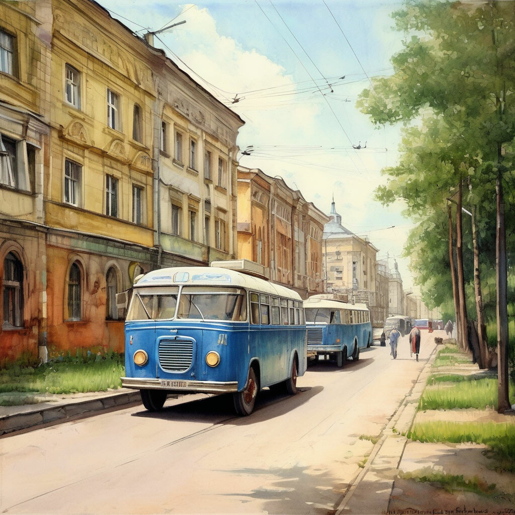 "City, USSR , 60s of the twentieth …" — image created in Shedevrum