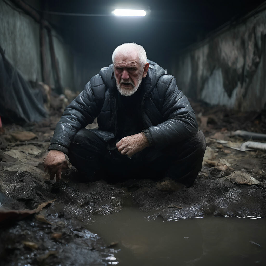 "EL VIEJO Y CANOSO ASHAB TAMAYEV LLORA…" — imagen creada en Shedevrum