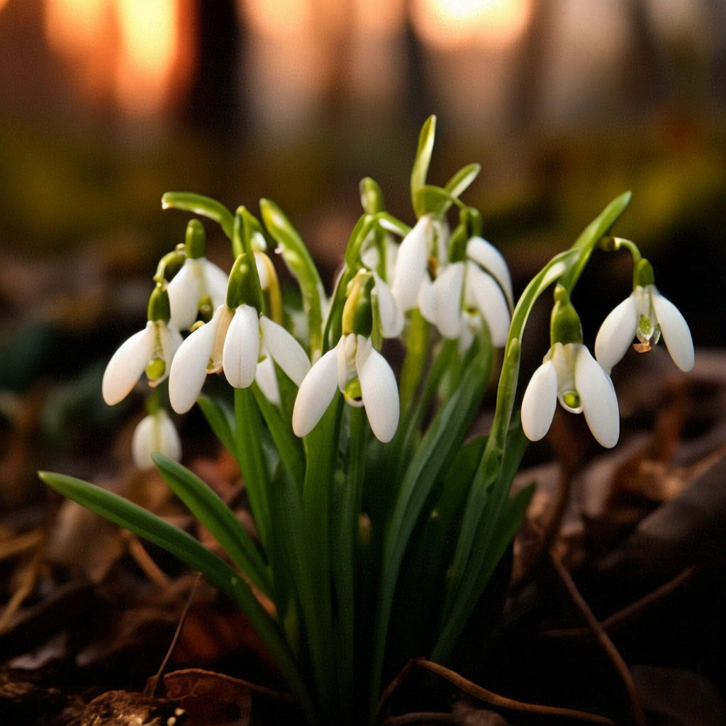 "Snowdrop spring evening good mood will soon warm up" — image created ...