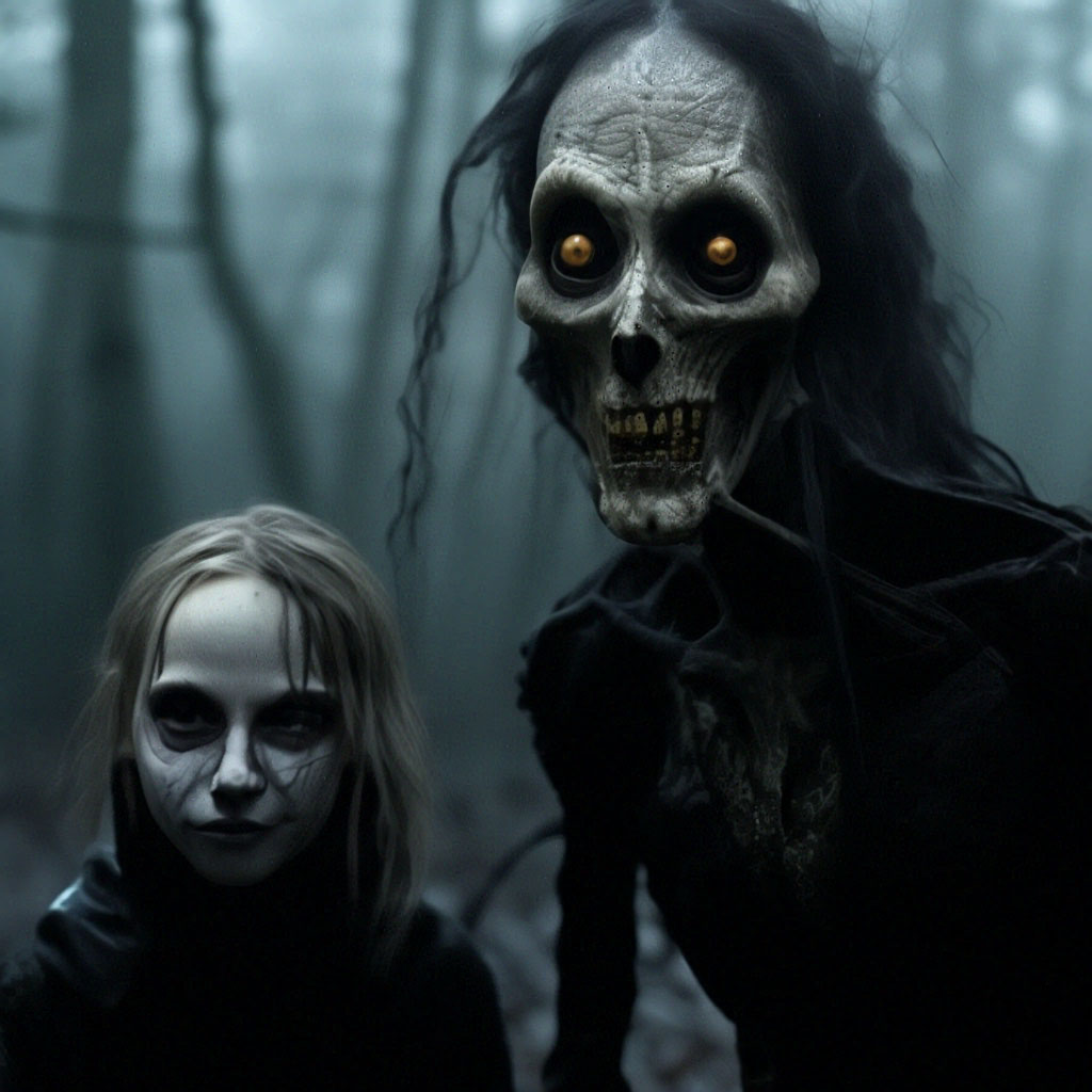 "Necromorphic in the style of Tim Burton evil with thin limbs anorexia ...
