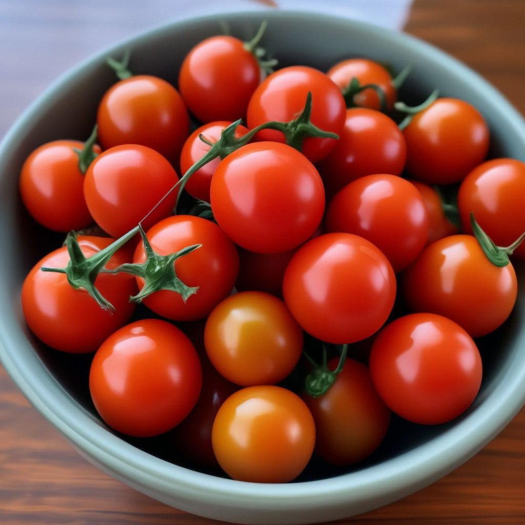 "Small round cherry tomatoes, relistically, very much" — image created ...
