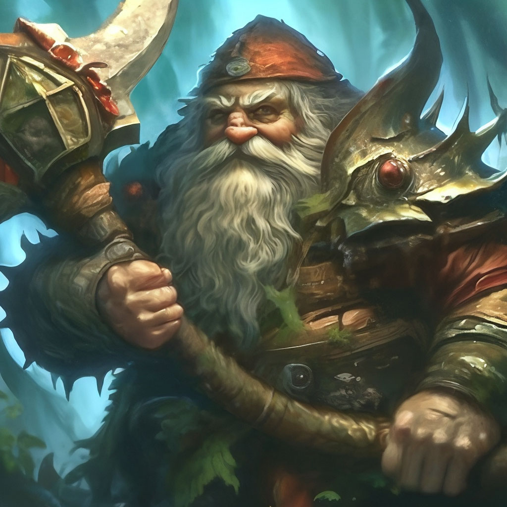 "A dwarf with a big axe. beautiful, Valentina.R.*surrealism , grotesque ...