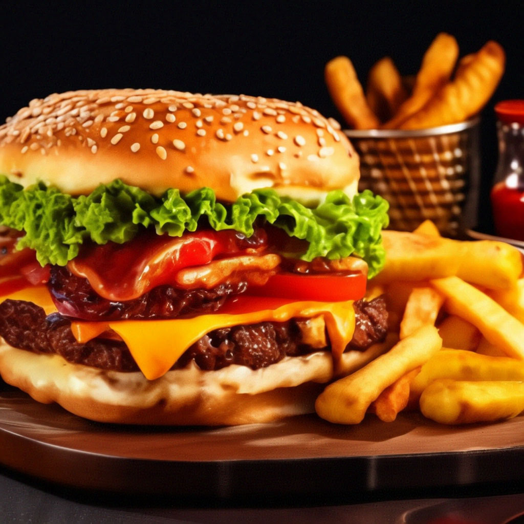 "A beautiful square rectangular burger with two crispy cutlets, lettuce ...