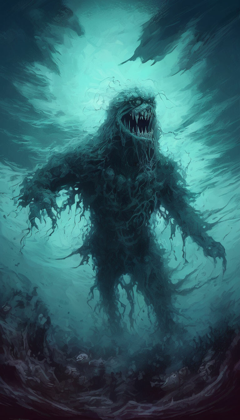 "@Smertushka: in the style of Antonio Mallera, curse of the seas, sea ...