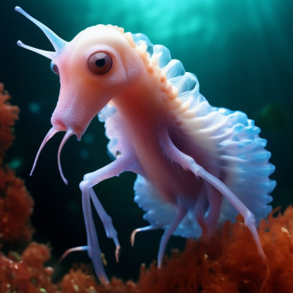 "A transparent leviathan floats in Alien creature, similar to a horse ...