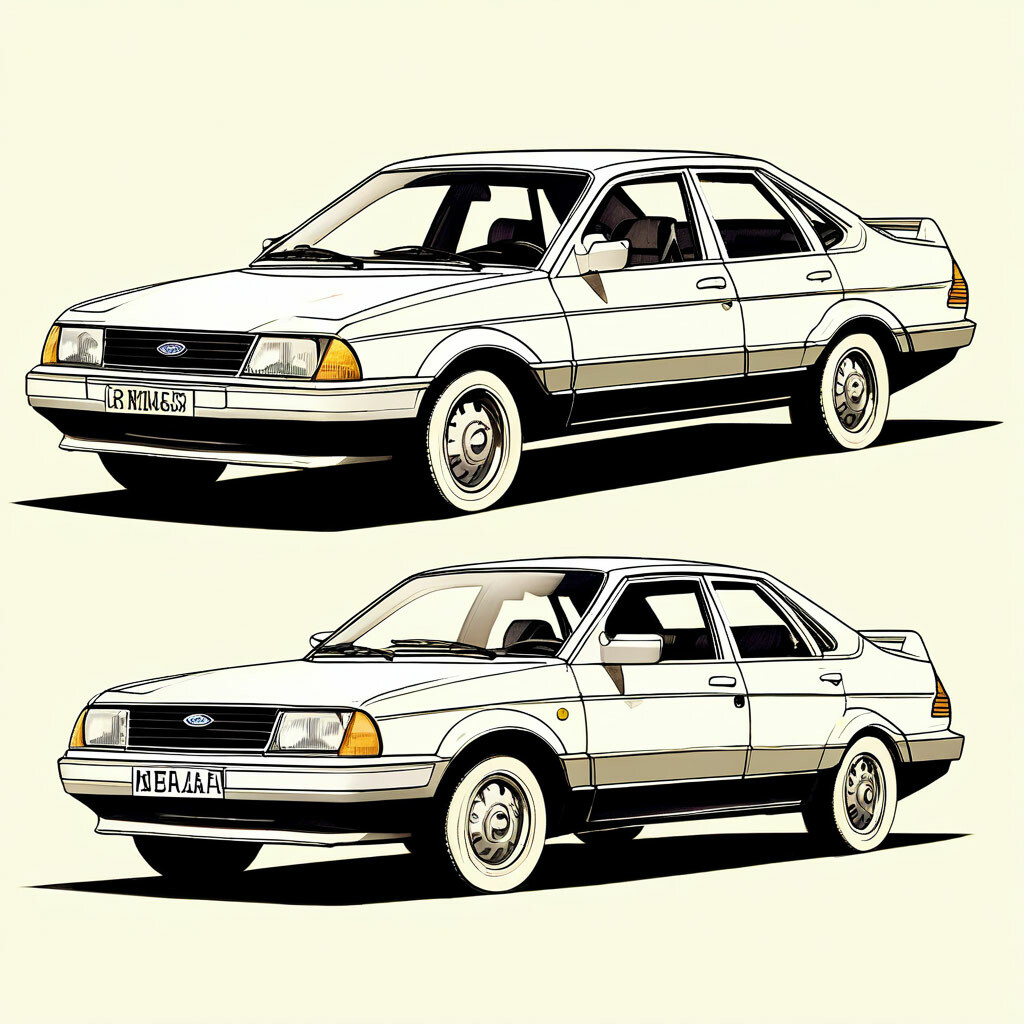 "The exact Drawing of the car. Gray Ford Mondeo of the first generation ...