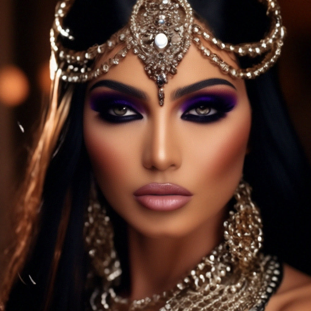 ". amazing Moroccan shikhat dancer, big transparent eyes, a teak chain ...