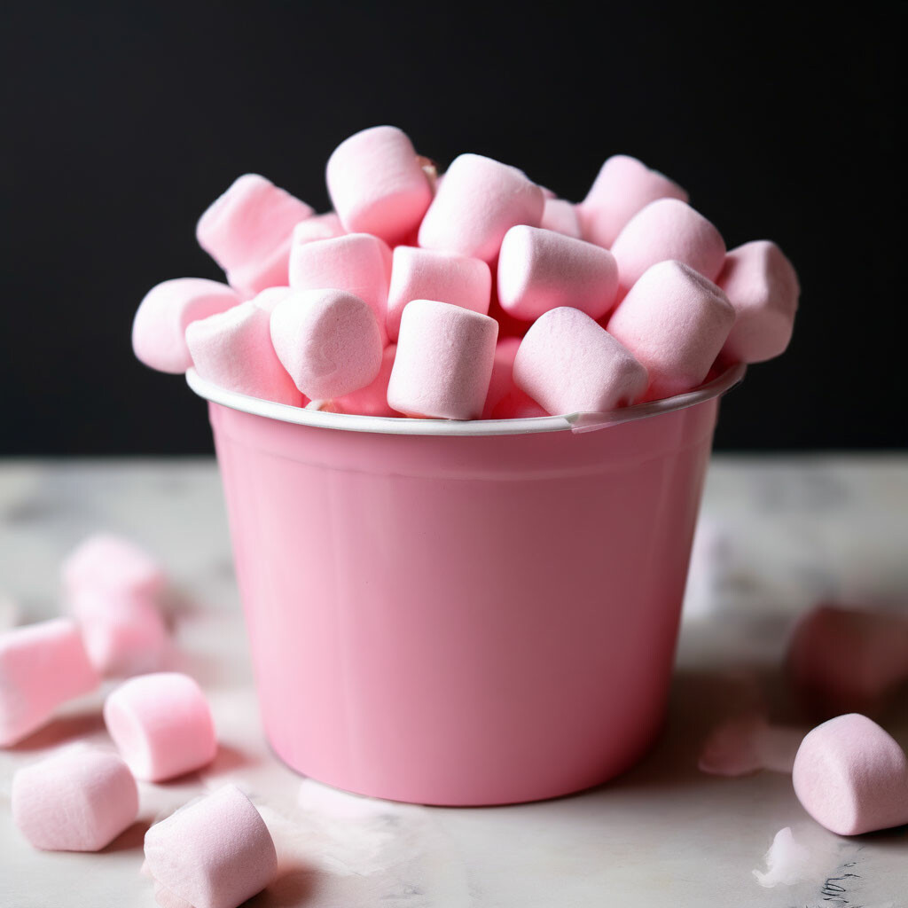 "Cardboard pink bucket with pink …" — image created in Shedevrum