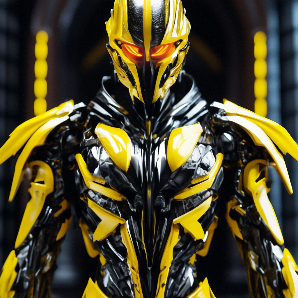 "Transformer knight, full-length, carbon fiber, surrealism, high detail ...