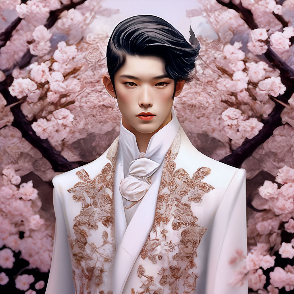 «Couture boy, Japanese male beauty, …» — картинка создана в Шедевруме
