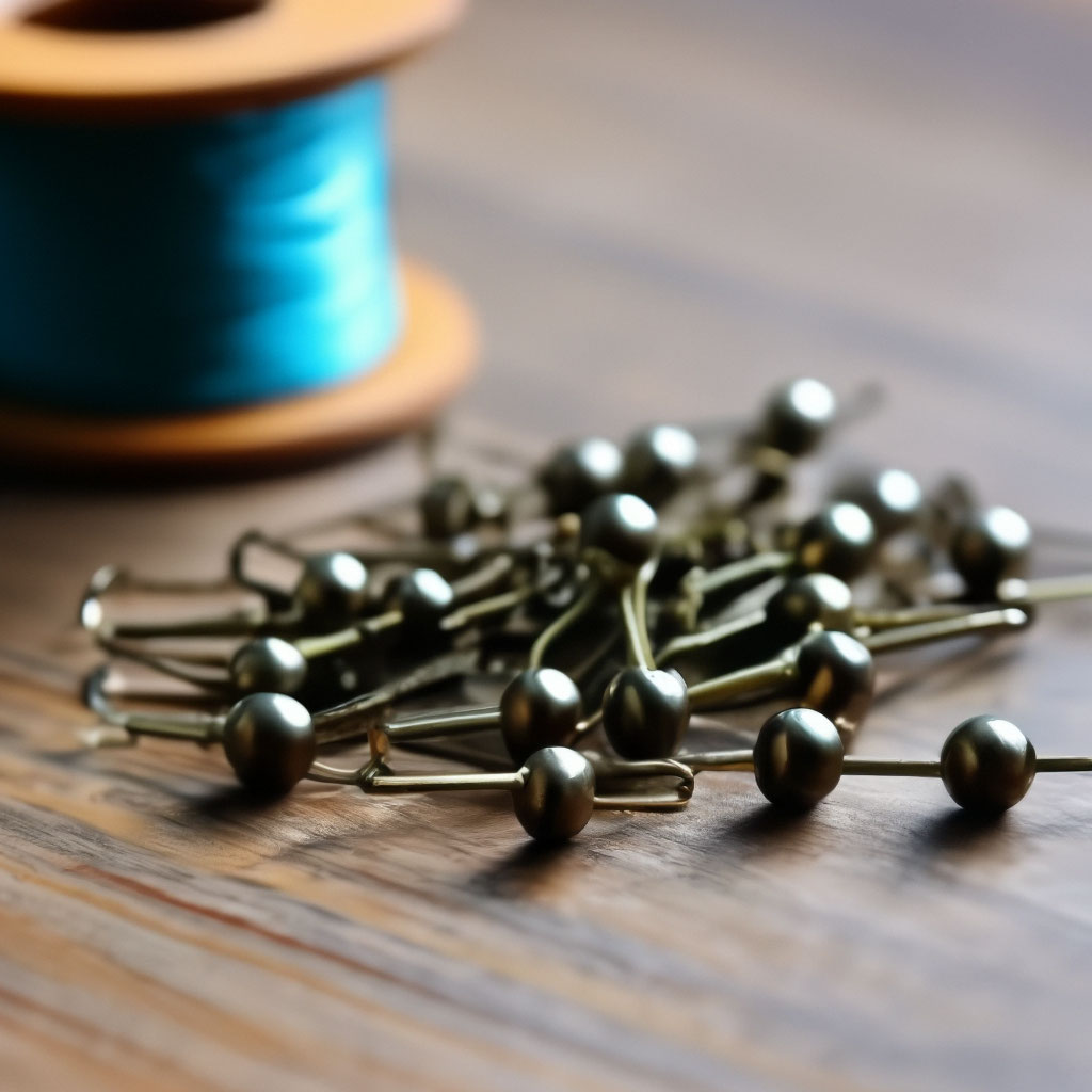 "Safety pins on the tailor's table" — image created in Shedevrum