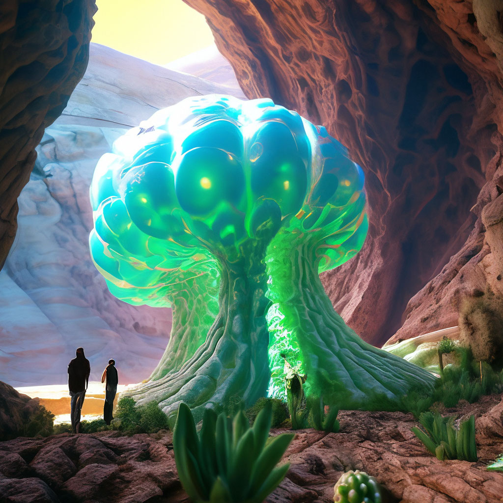 "Huge fractal alien fantastic futuristic fat jelly-shaped cactus with ...