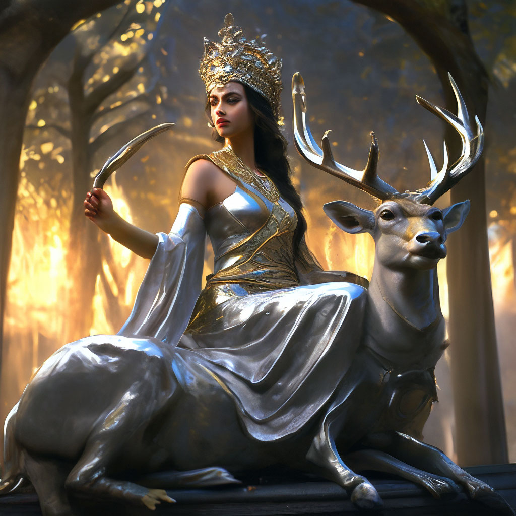 "Fauna Fauna Roman goddess of animals and wildlife,realistic ...