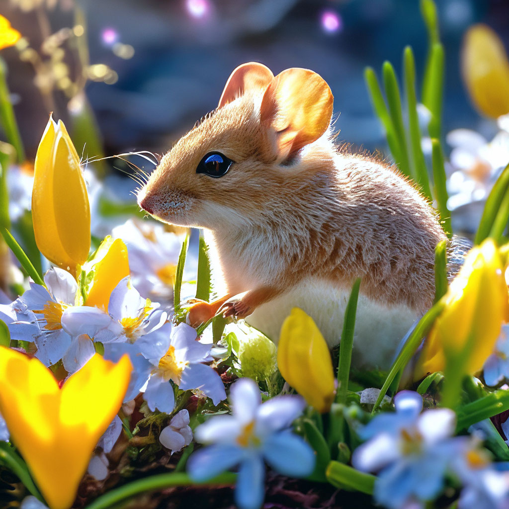 "Art postcard festive spring a jerboa is sitting on the grass gorgeous ...