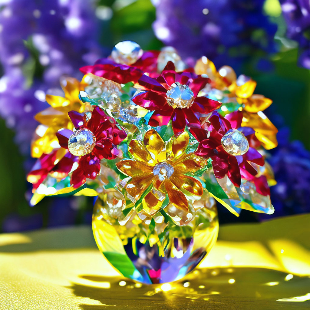 " ️ ️ ️ ️ ️ ️ Raspberry+yellow crystal daisies, big pearl,cut ...