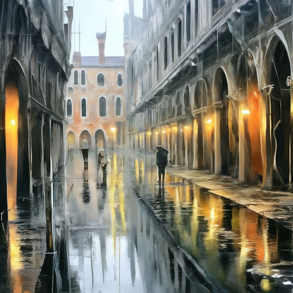 "Watercolor sketching, liner, alcohol markers, venice, rainy ...