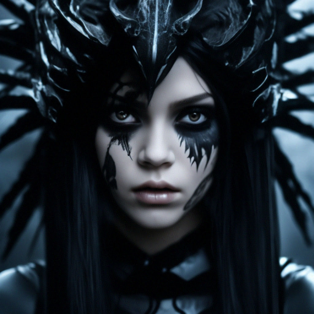 "The world of shadow mystical raven girl,expressive luminous eyes,pale ...