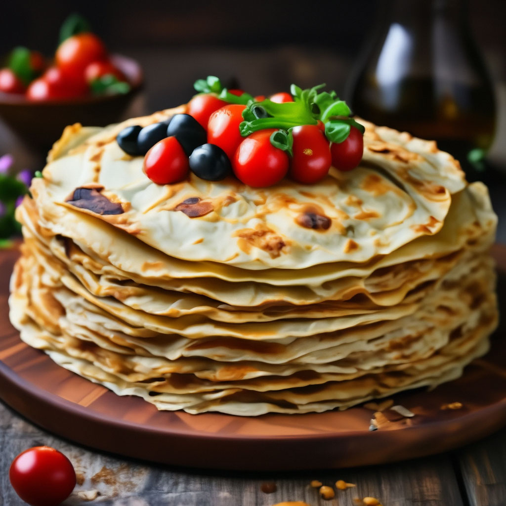 "A tortilla cake" — image created in Shedevrum