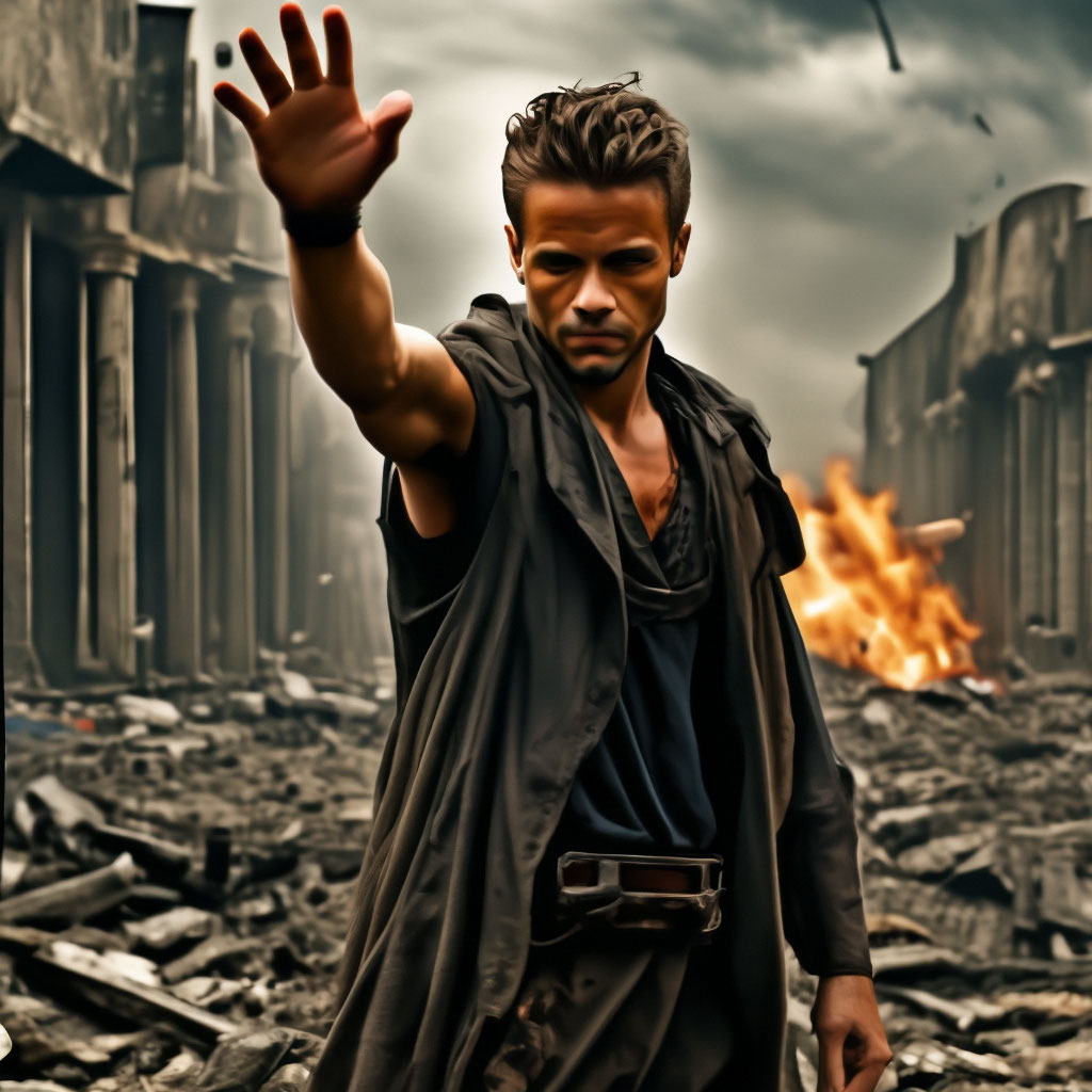 "Tyler Durden makes a Roman salute" — image created in Shedevrum