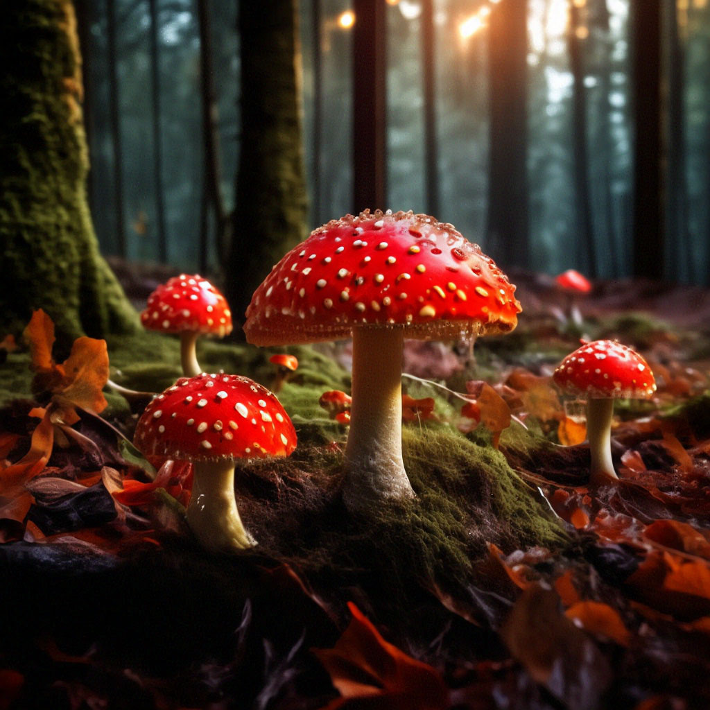 "Fly Agaric forest" — image created in Shedevrum