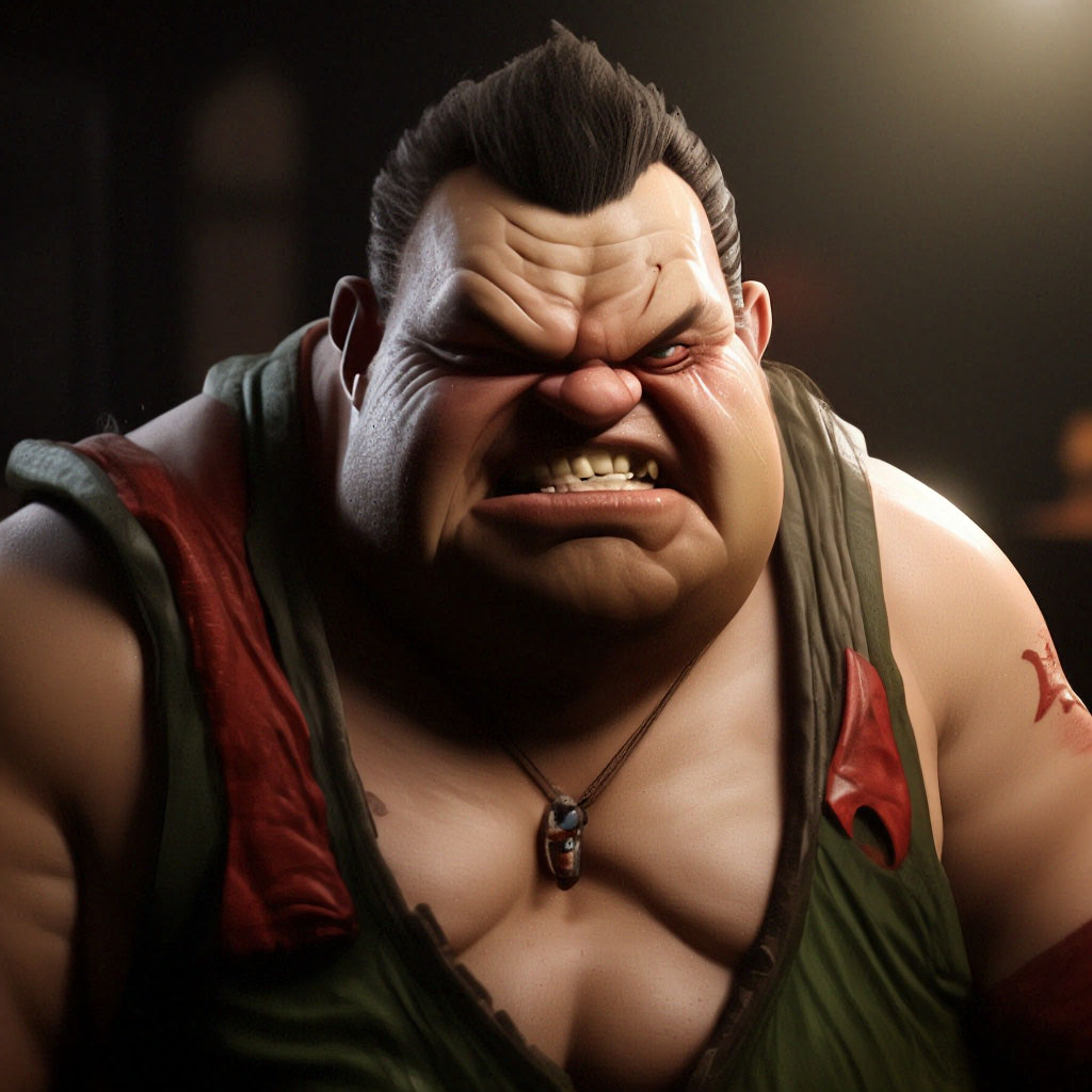 "Pudge from Dota 2" — image created in Shedevrum