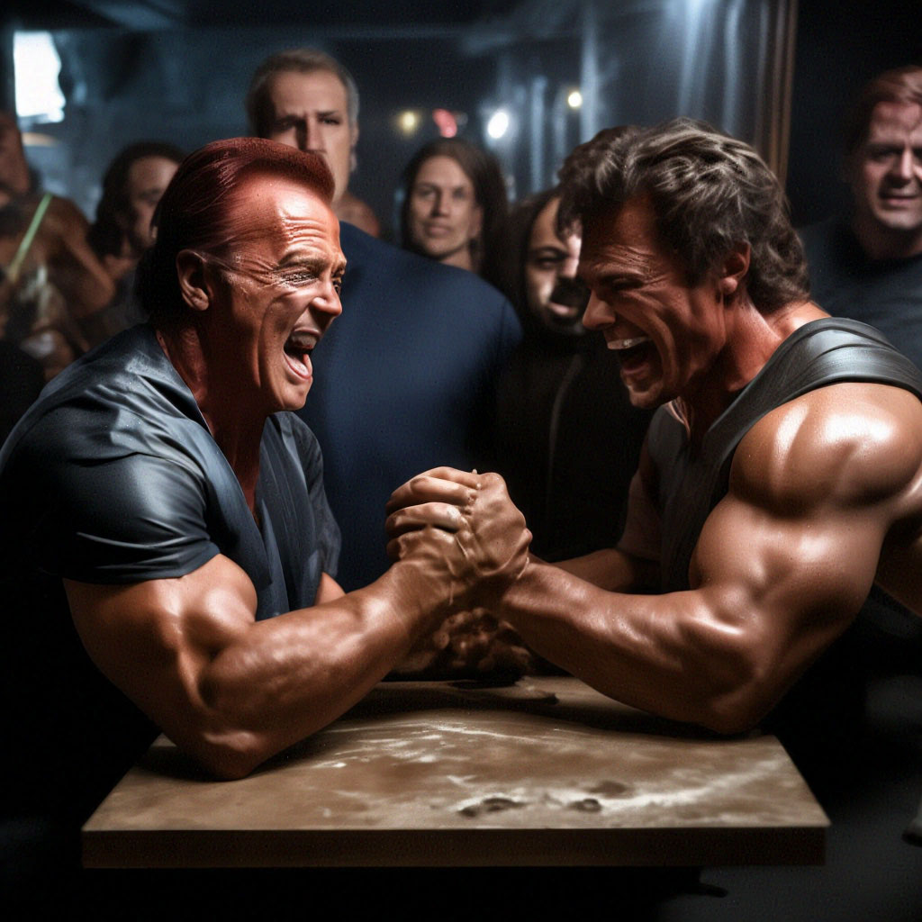 Arnold Schwarzenegger Vs Sylvester Stallone Arm Wrestling