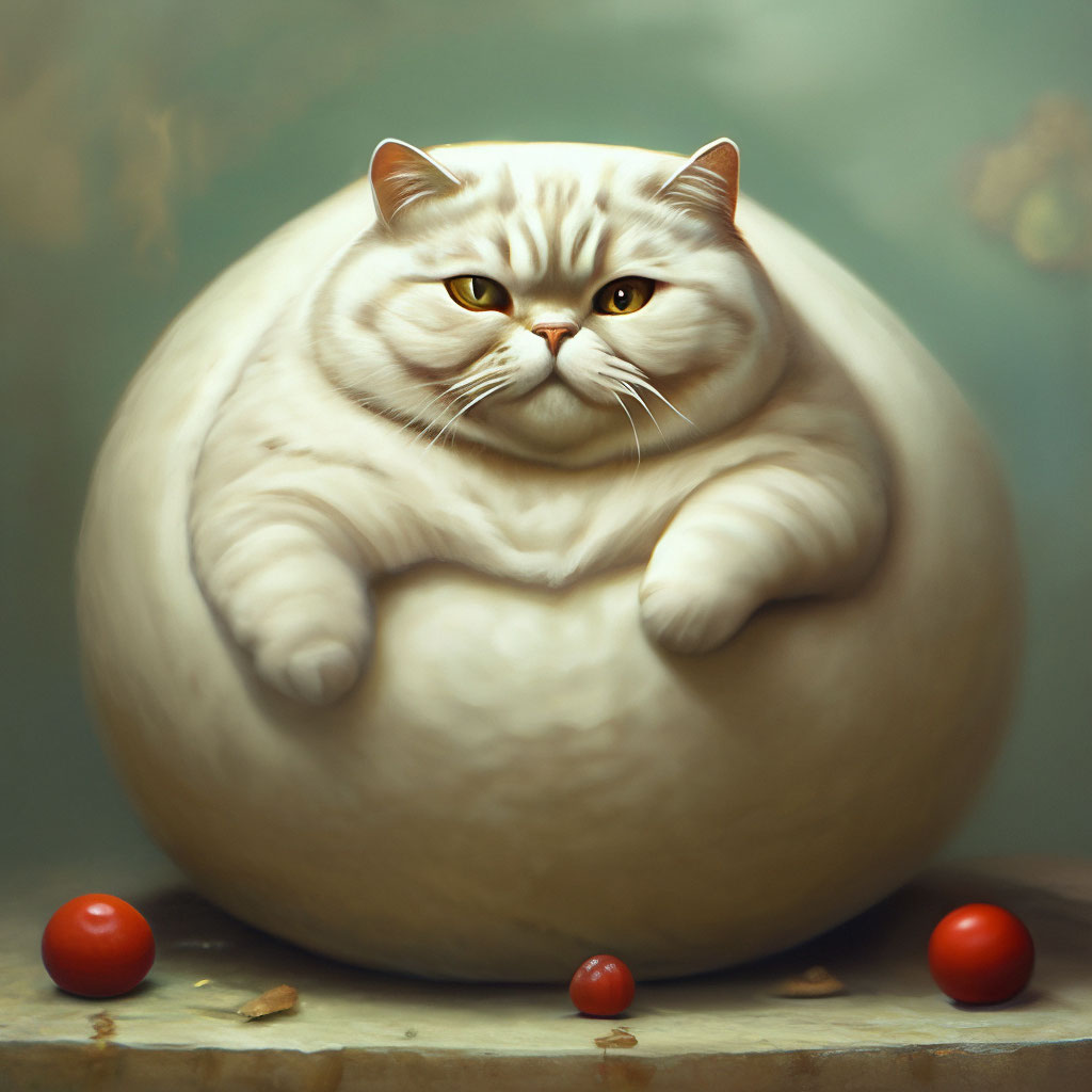"A spherical cat that is fat" — image created in Shedevrum