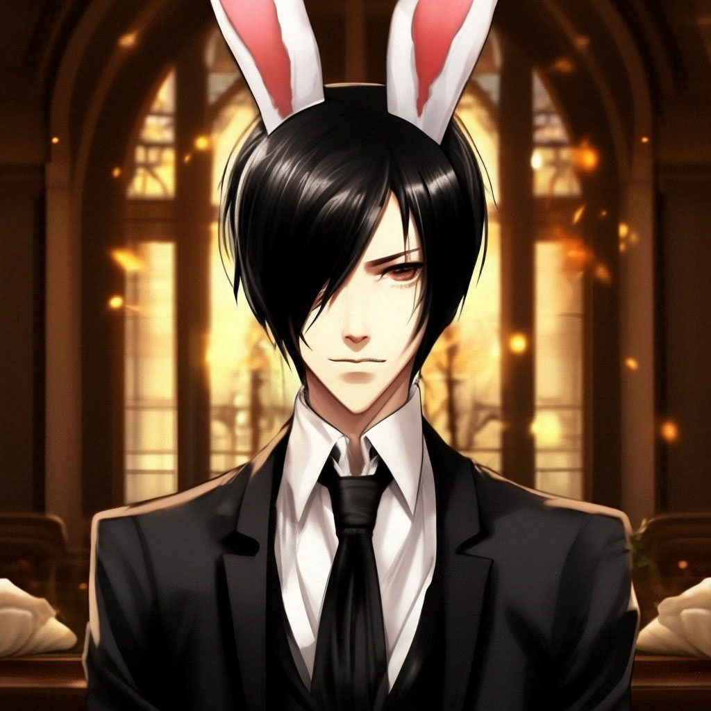 "Easter Bunny 🐰 Sebastian Michaelis with rabbit ears, rabbit ears ...
