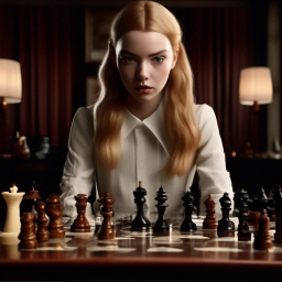 «Anya Taylor Joy in the image of the movie The Queen's Move playing ...
