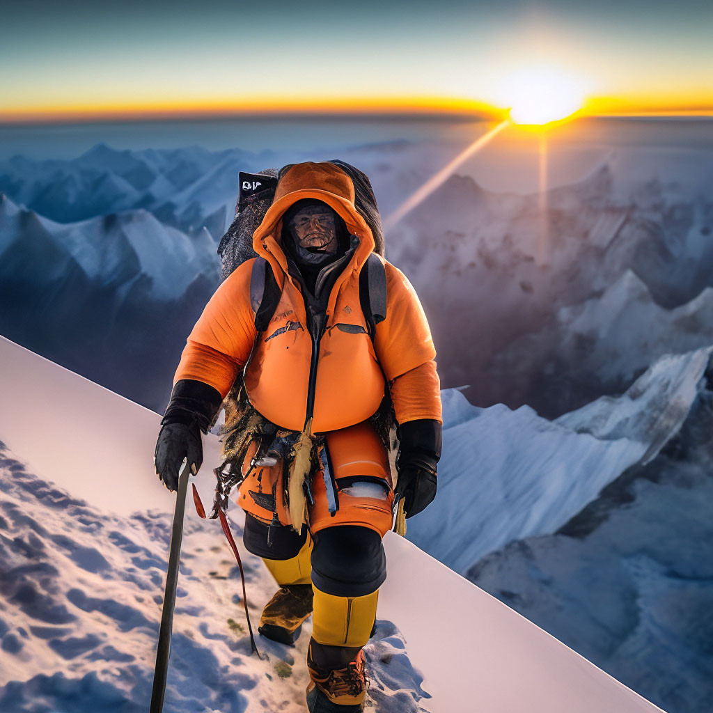 "At the top of Mount Everest, scale, 32k, 8d, ISO800" — image created ...