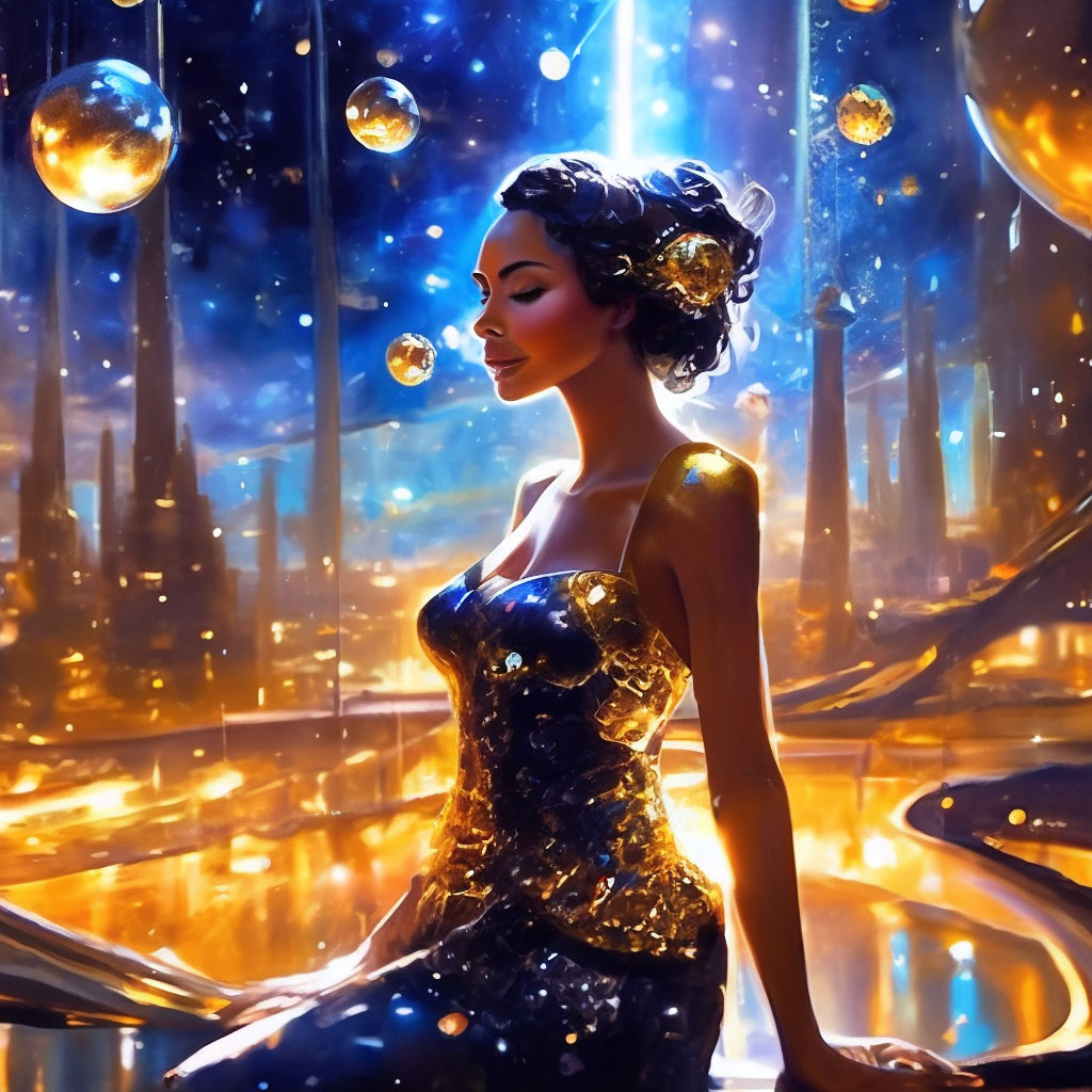 "Beautiful Impressionist painting of a dark dramatic female character ...