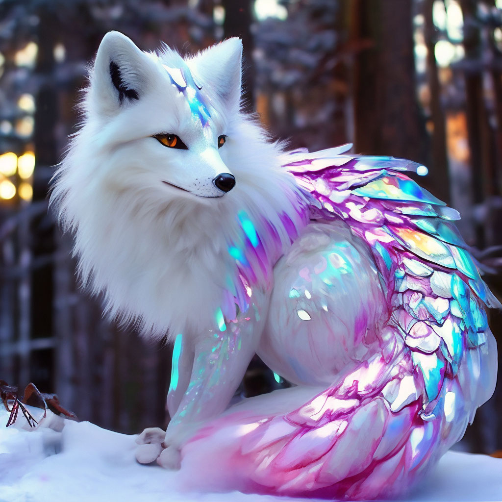 "The fox is a dragon beautiful white mother–of-pearl with white ...