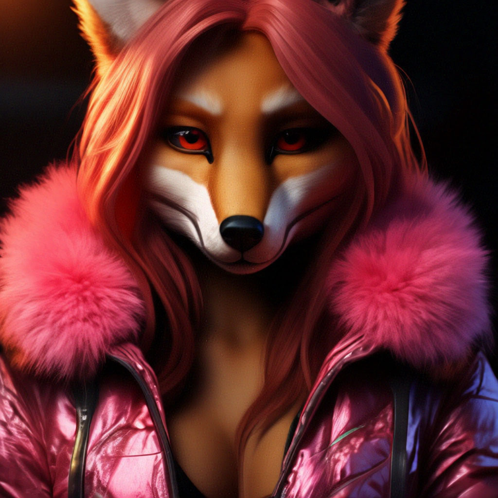 "Furry fox, female, furry, fox face, portrait, anthropomorphic, long ...