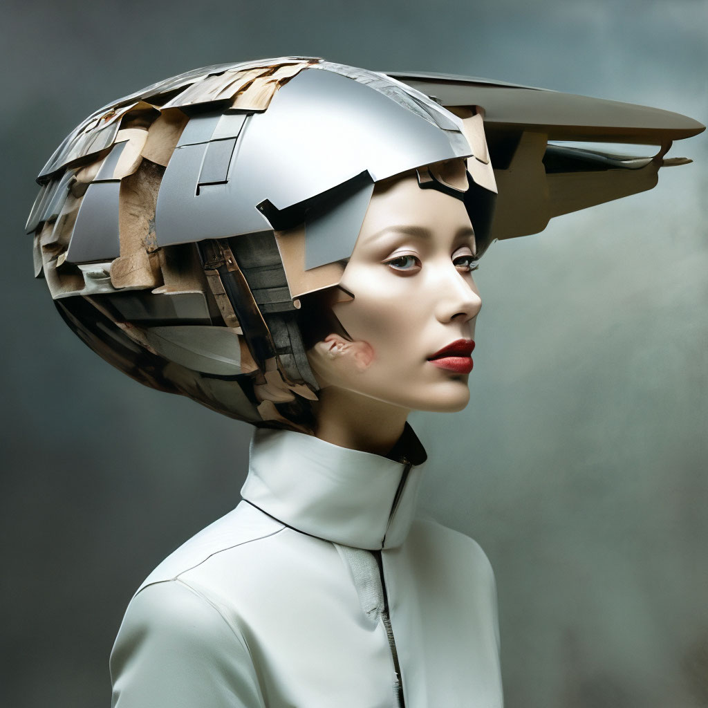 "Avant-garde collage portrait of a broken minimalism aluminum airplane ...