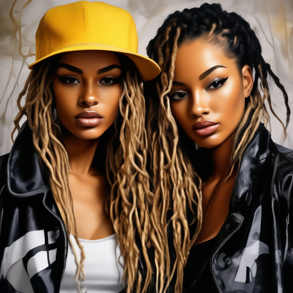 "Two ledies rap,Hip Hop Fashion sharpness clarity alcohol bright ink ...