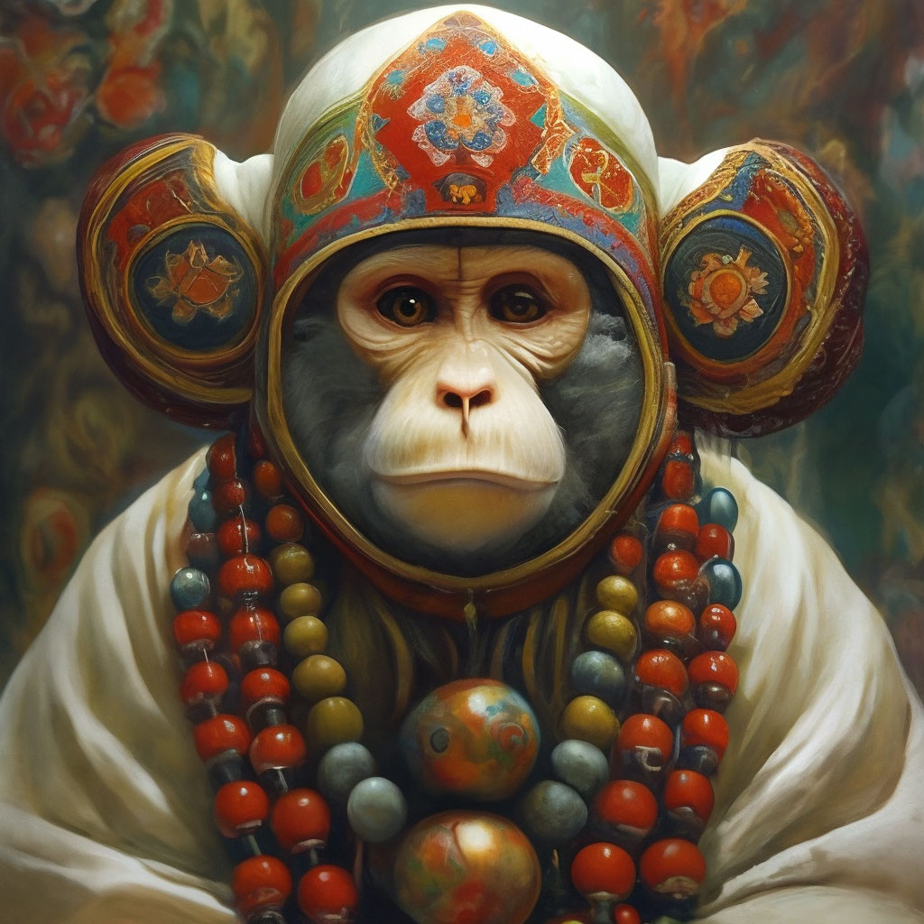 "Russian folk monkey high detail good quality" — image created in Shedevrum