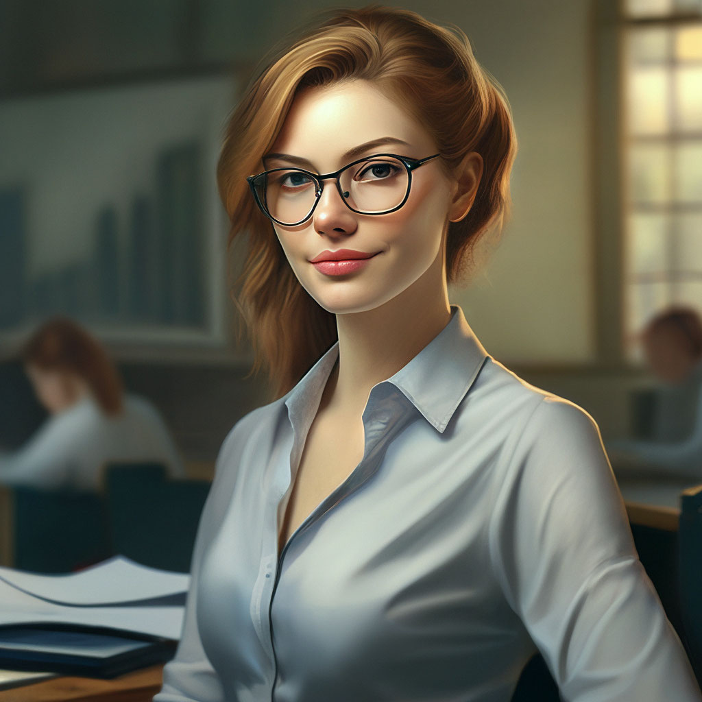 "Portrait of a female accountant" — image created in Shedevrum