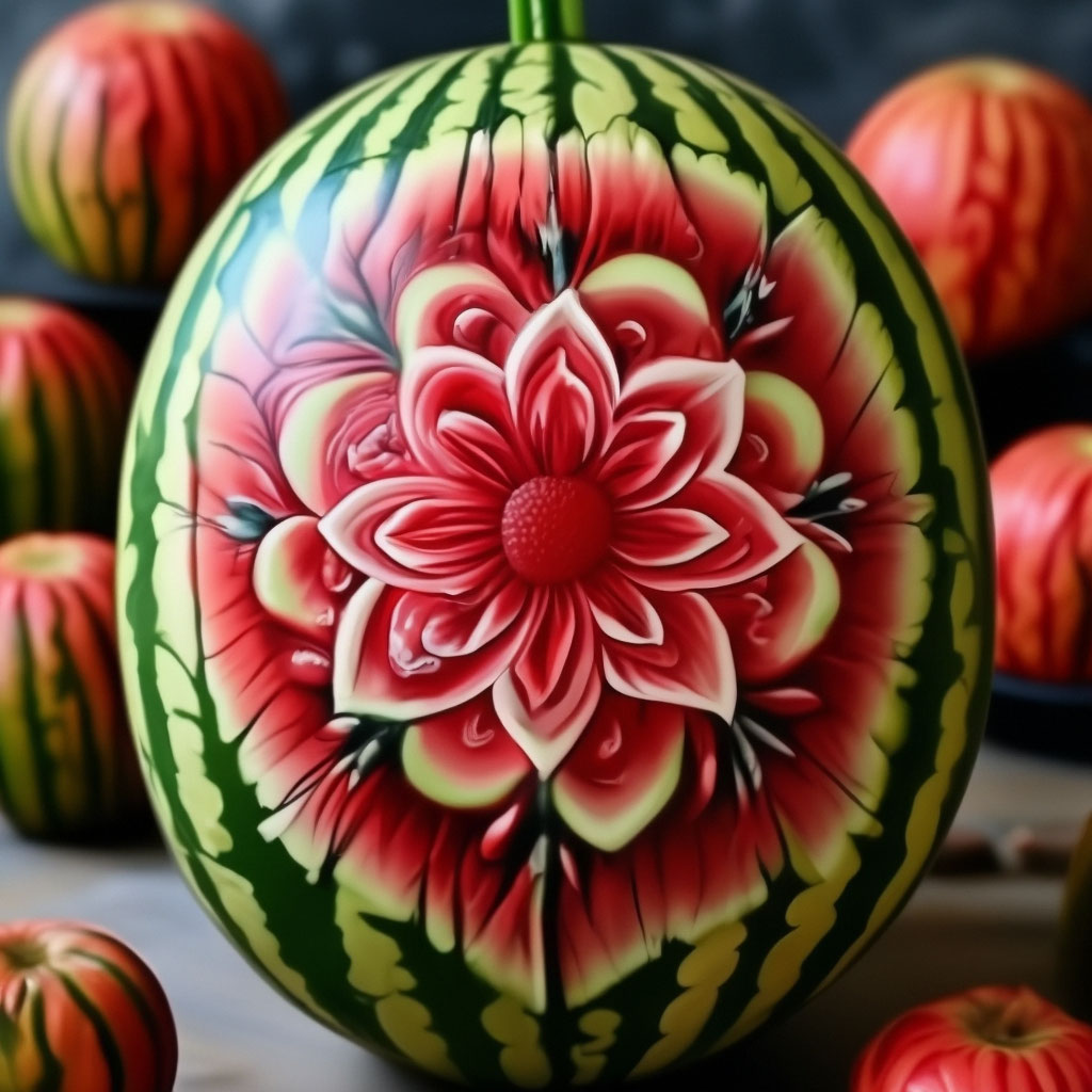 "Pakistani artists painted a watermelon" — image created in Shedevrum