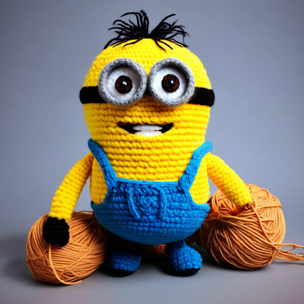 "Minion crocheted their yarns" — image created in Shedevrum