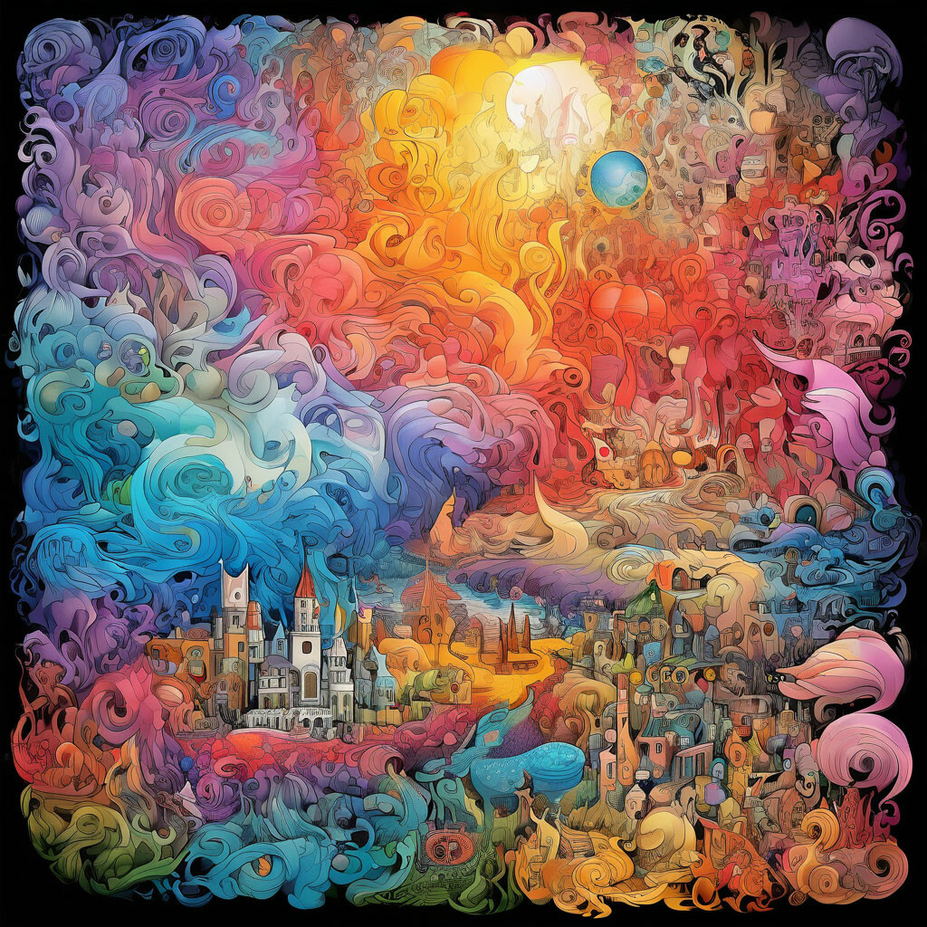 "Color palette, Bosch, , Doodle art a doodle piece that interweaves ...