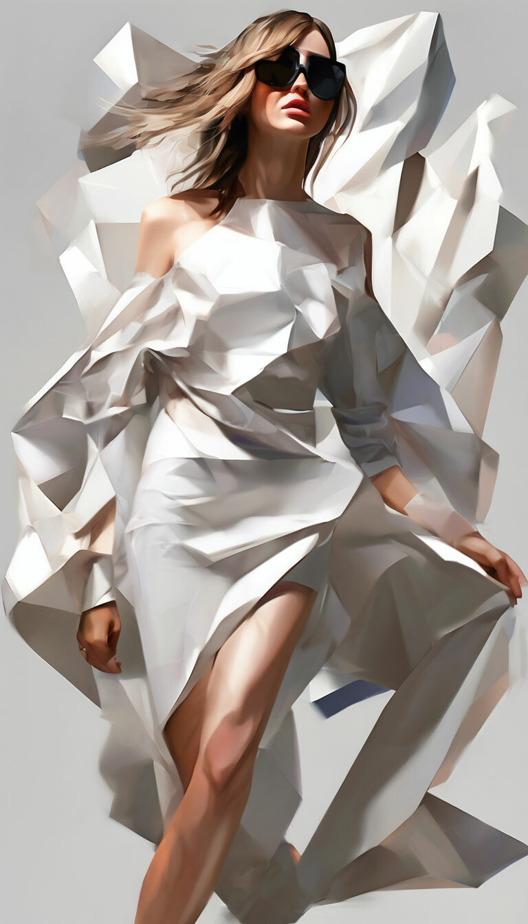 "Digital painting, clothes crash, carelessness, seams out, hippie style ...