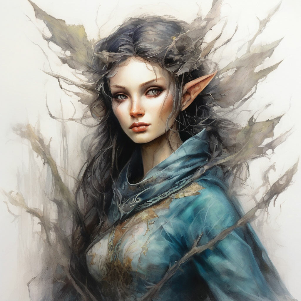 "The wind elf is an academic piece of acrylic with the drawing of small ...
